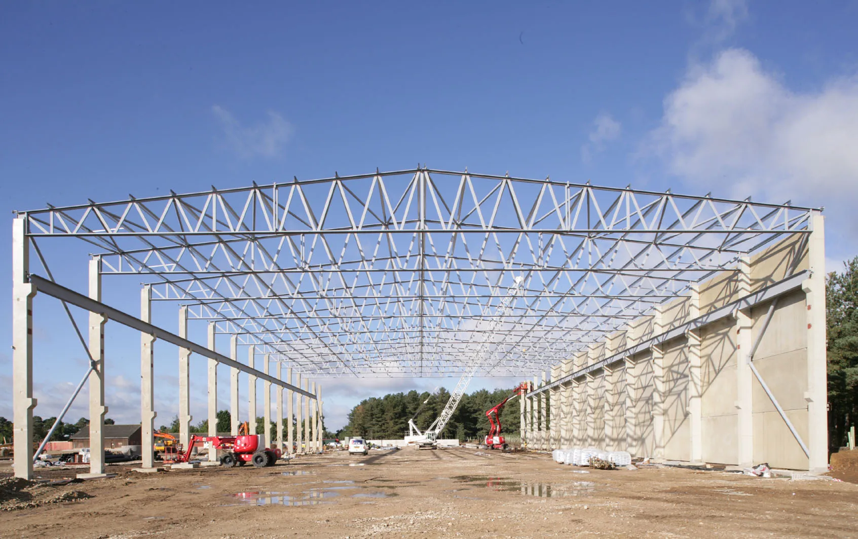 Large Span Steel Structural Roof Truss Framing for Warehouses