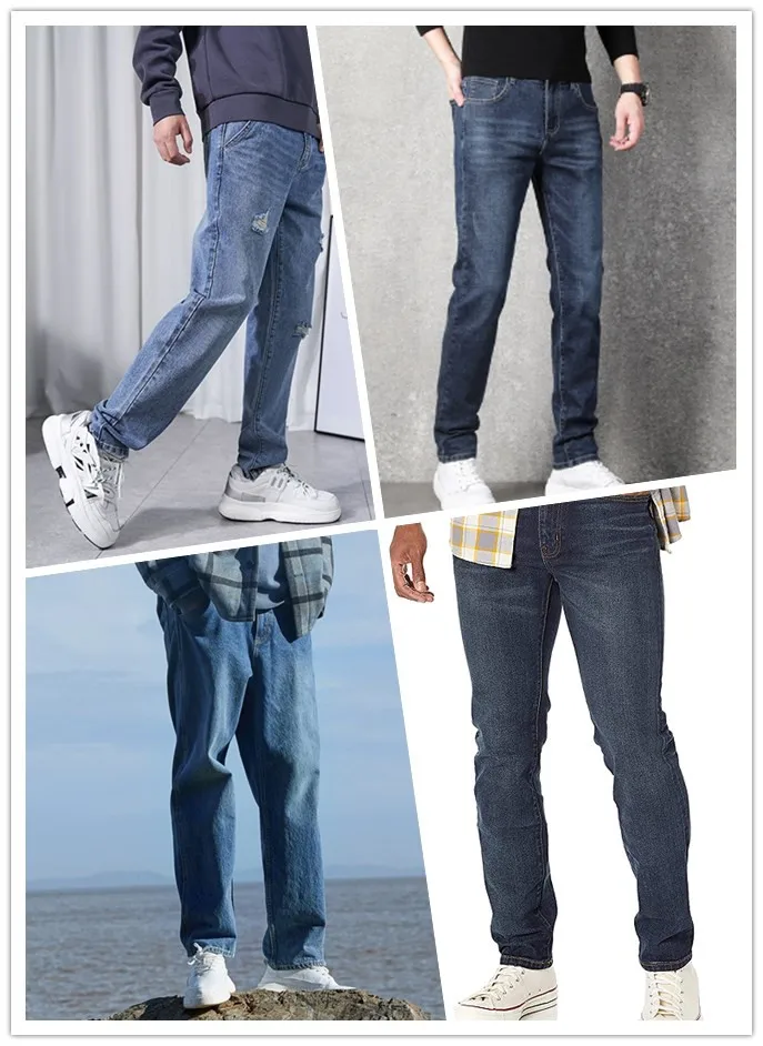 Custom Y2K Men's Fashion Baggy Jeans with Embroidered Patches
