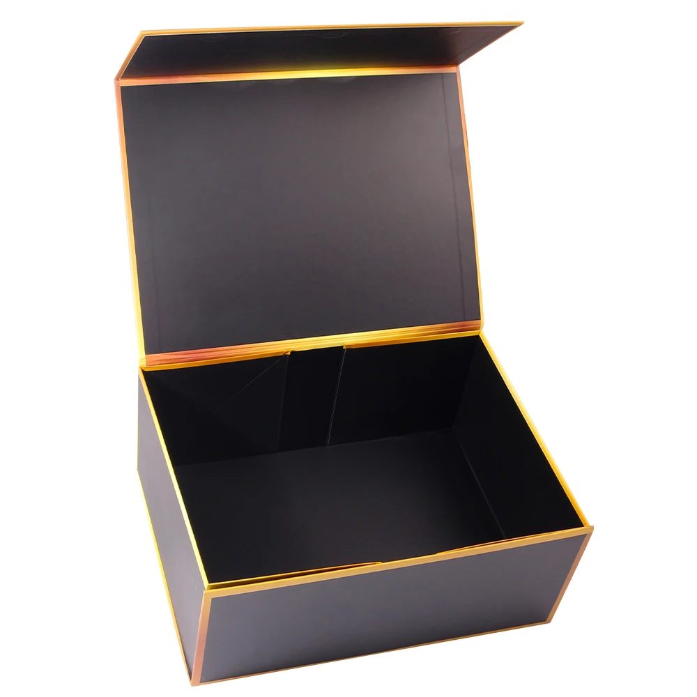 Wholesale Large Luxury Foldable Black Magnetic Gift Box