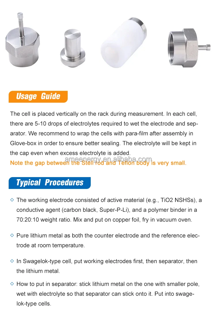 Cheap Price Split Coin Cell Swagelok-Type Cell for Battery Test Device ...
