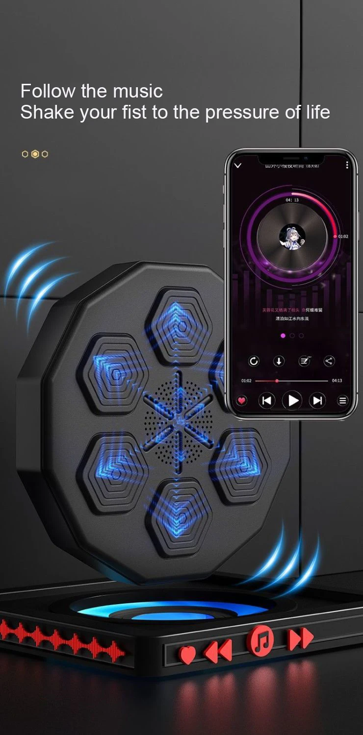 Indoor Music Boxing,Punch Kick Mounted Punching Pad Music Boxing Smart ...