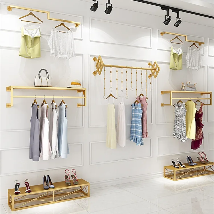 Clothing Store Wall-mounted Display Racks Garment Storage Racks Metal ...