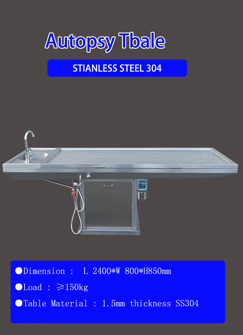 Funeral Stainless Steel Autopsy Table Dissection Table - Buy Funeral ...