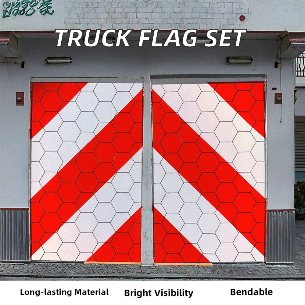 Truck Trailer Flexible Alu Frame Warning Flags Detent Warning Flag Set ...