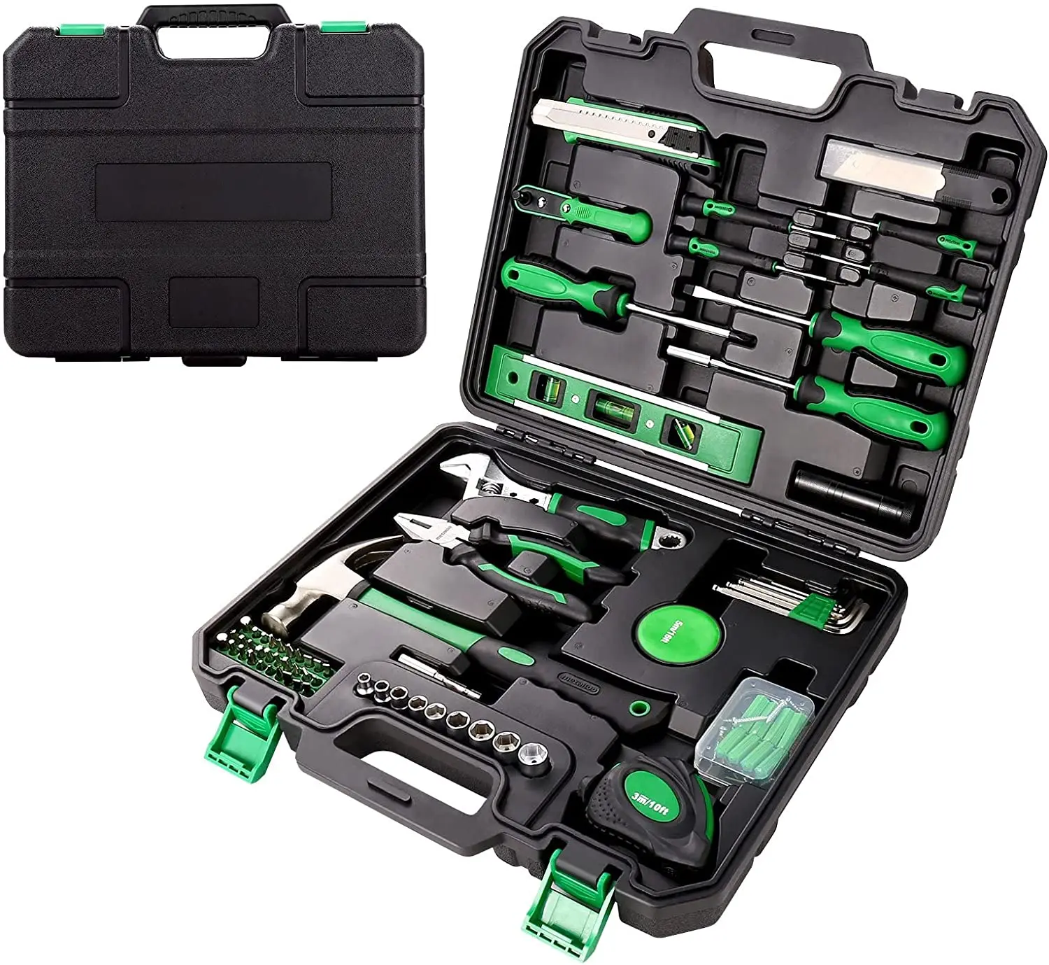 124 Pieces Of Tool Set Family Repair Manual Tool Kit Wrench Pliers ...