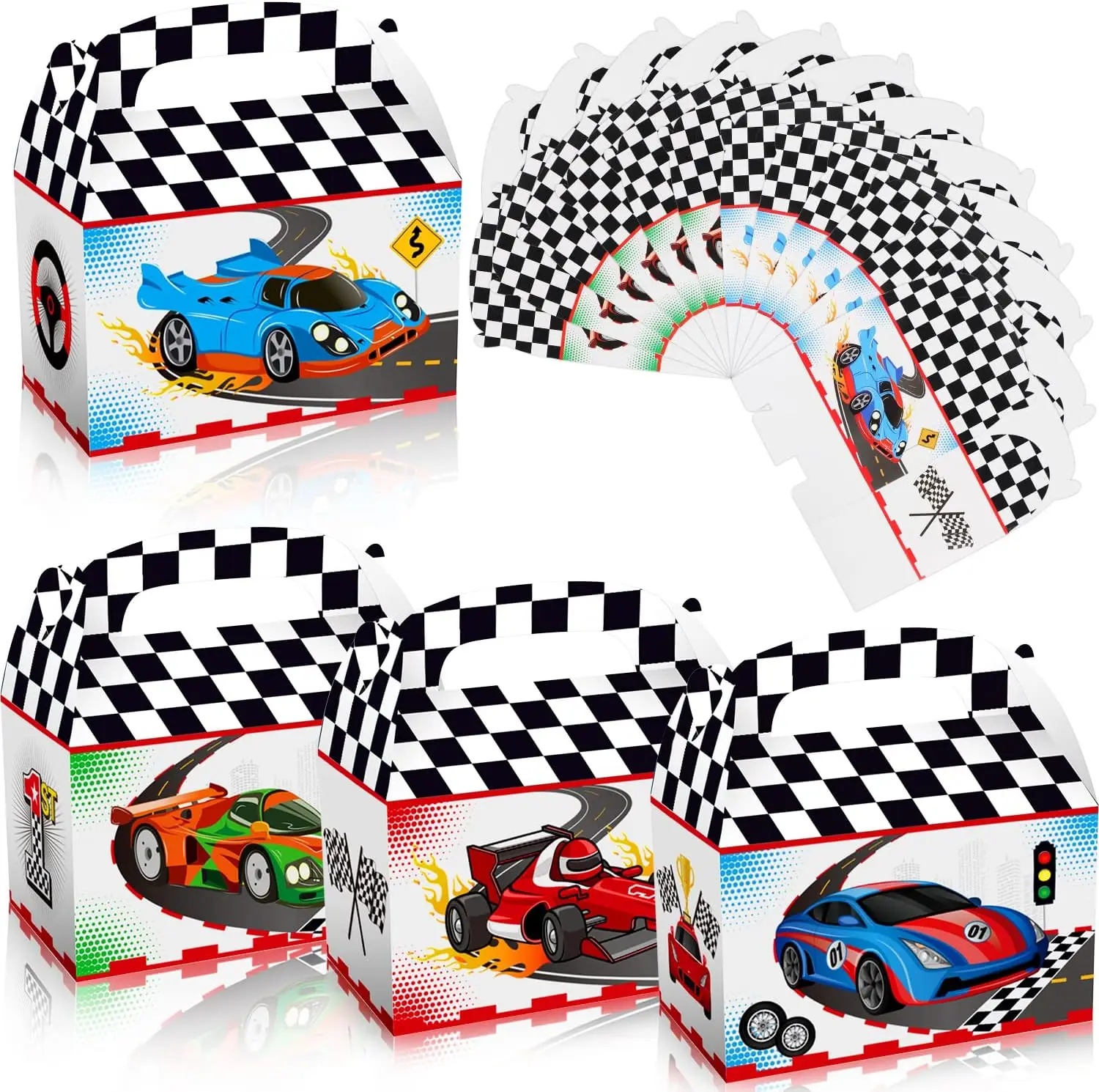 12 PCS Race Car Decorations Boxes - Perfect Party Favors