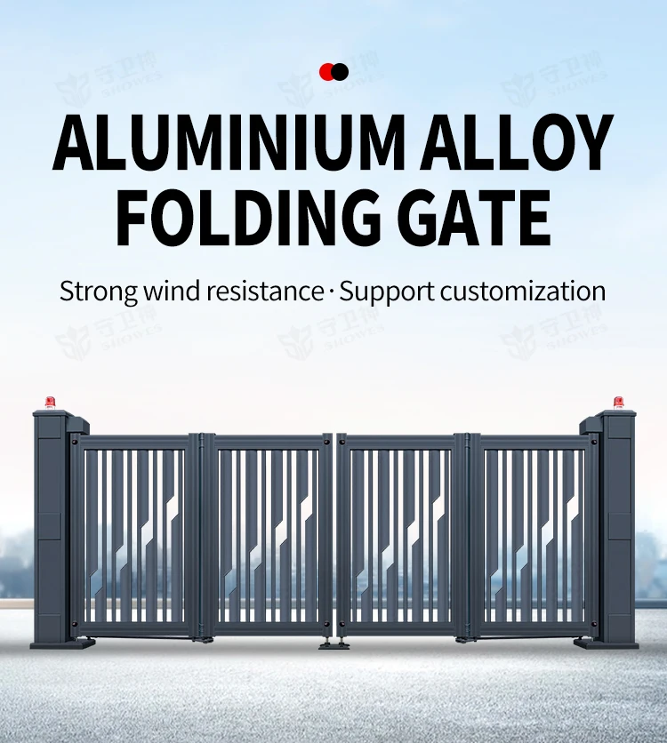 Modern Electric Bi-Folding Fence Gate - Aluminum Sliding