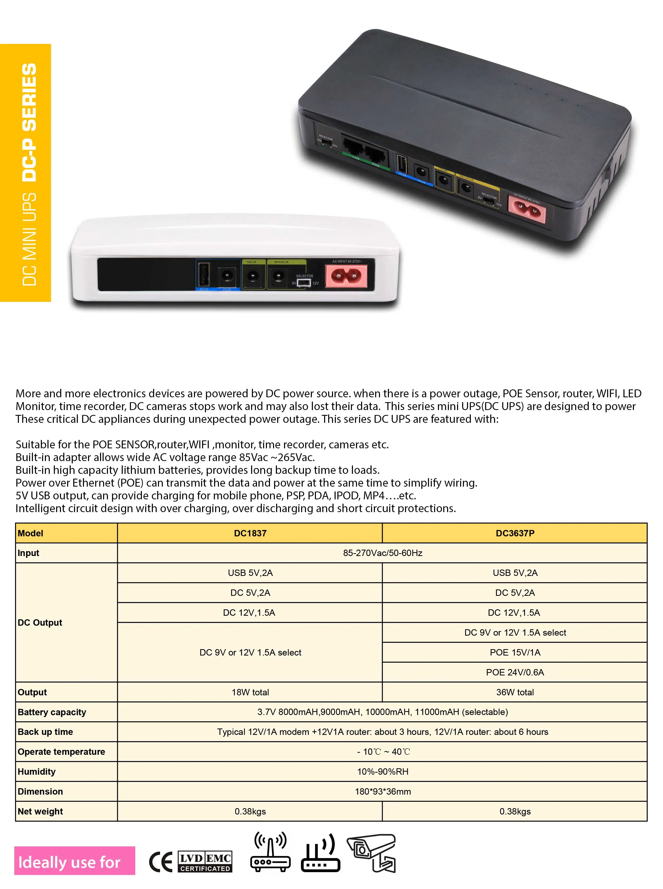 Ktac Dc Mini Ups For Wifi Router Mini Dc Ups Poe Mini Ups Output 5v 9v ...