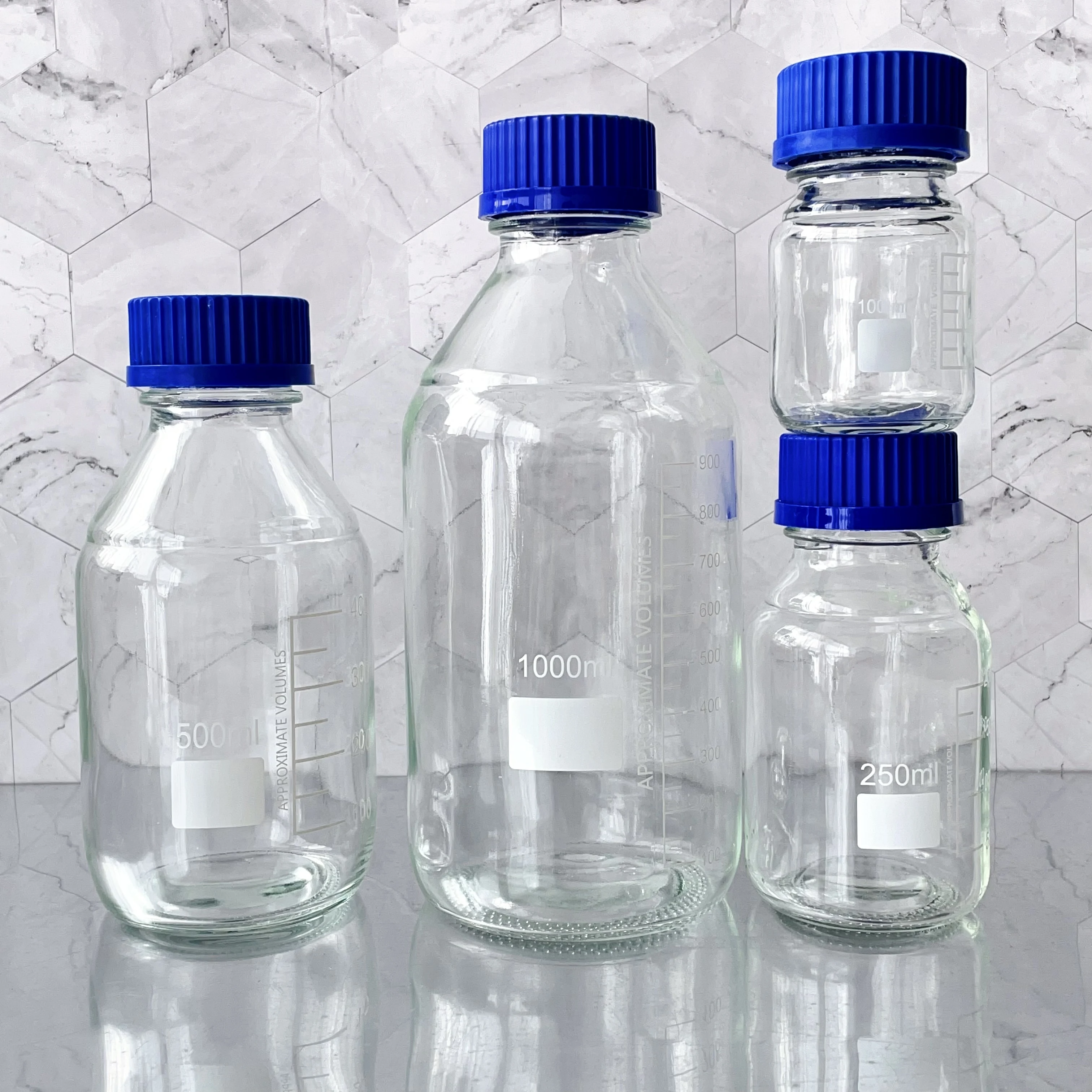 Laboratory Reagent Clear Lab Glass Bottle Reagent Media Storage With ...