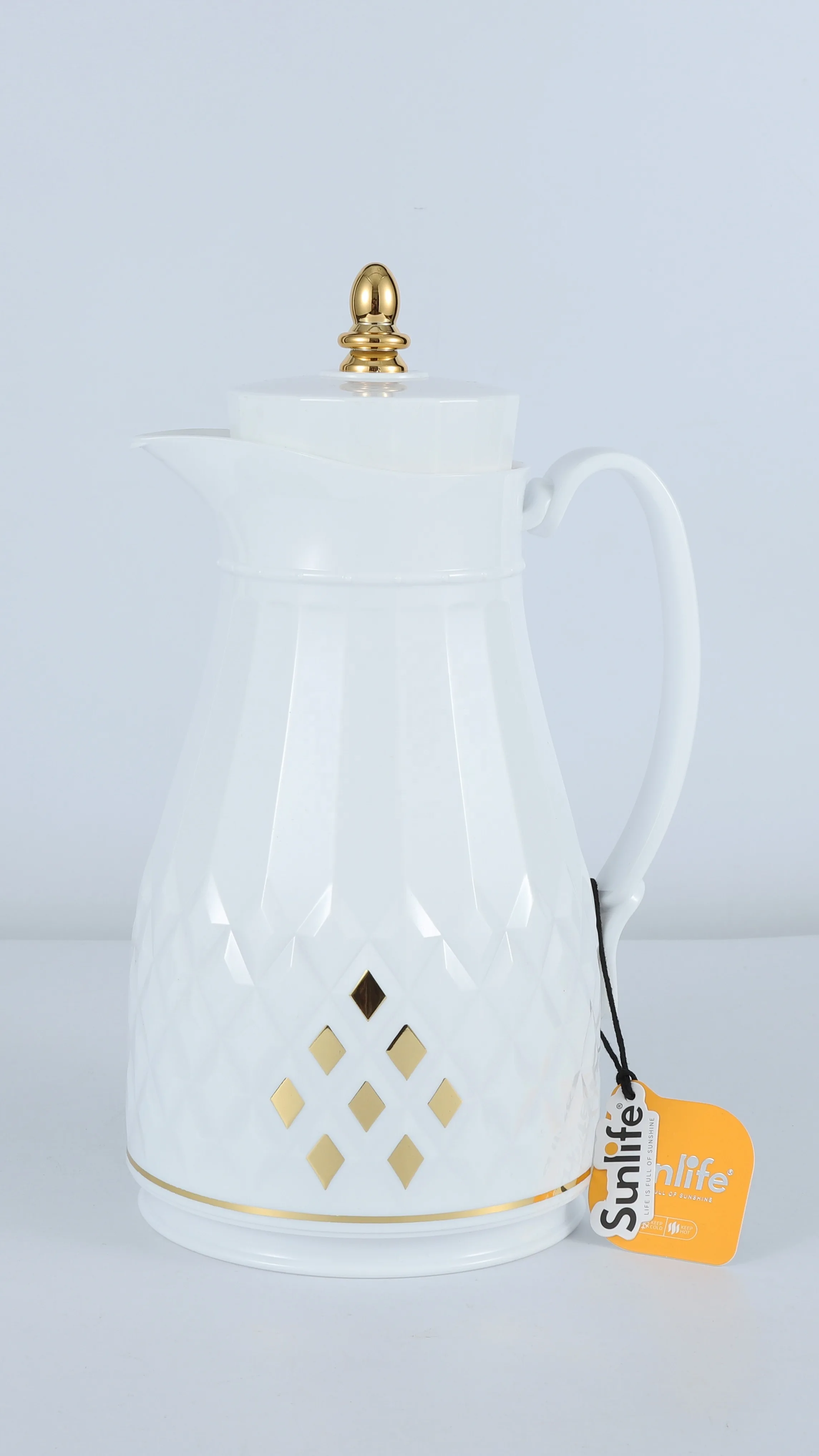 Sunlife Vacuum Flask 1000ml Arabian Coffee Pot White Glass Liner Thermo ...