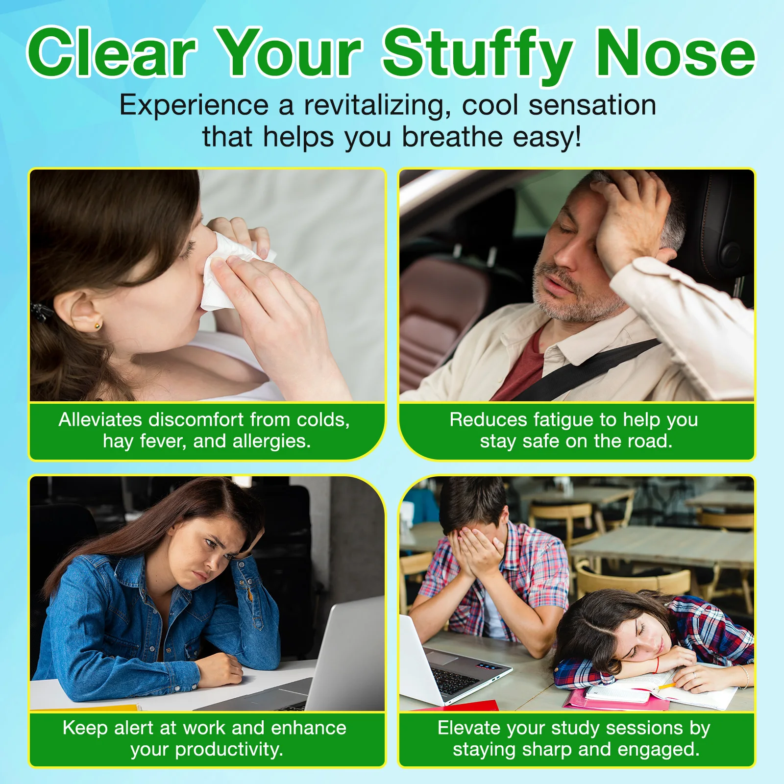 ELAIMEI Nasal Inhaler Sticks - Clear Stuffy Nose Easily