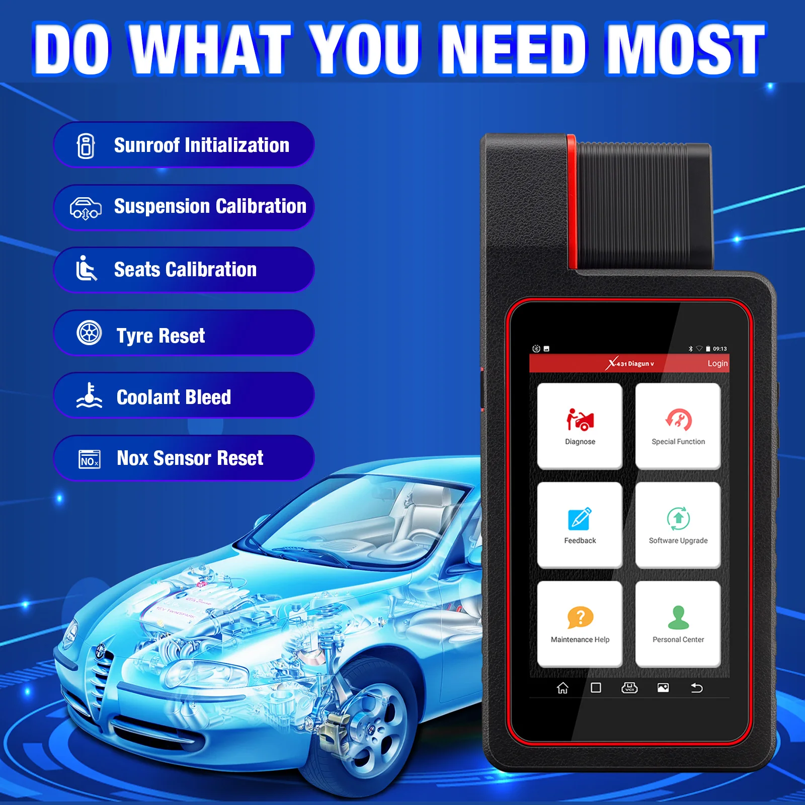 LAUNCH X431 Diagun V Full System Car Diagnostic Tool OBD2 Scanner 11 ...
