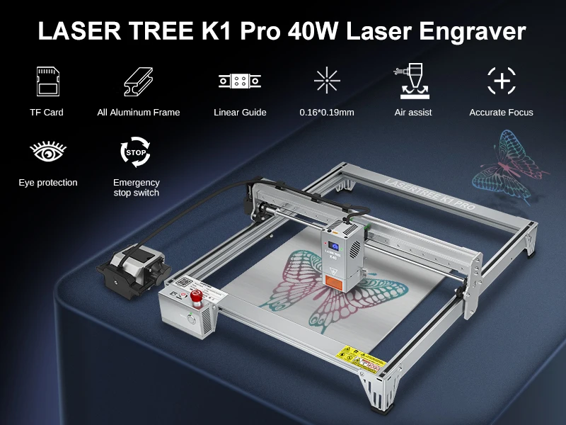 Laser Tree K1 Pro 40W Engraver for Plywood & Acrylic - CNC Cutting ...