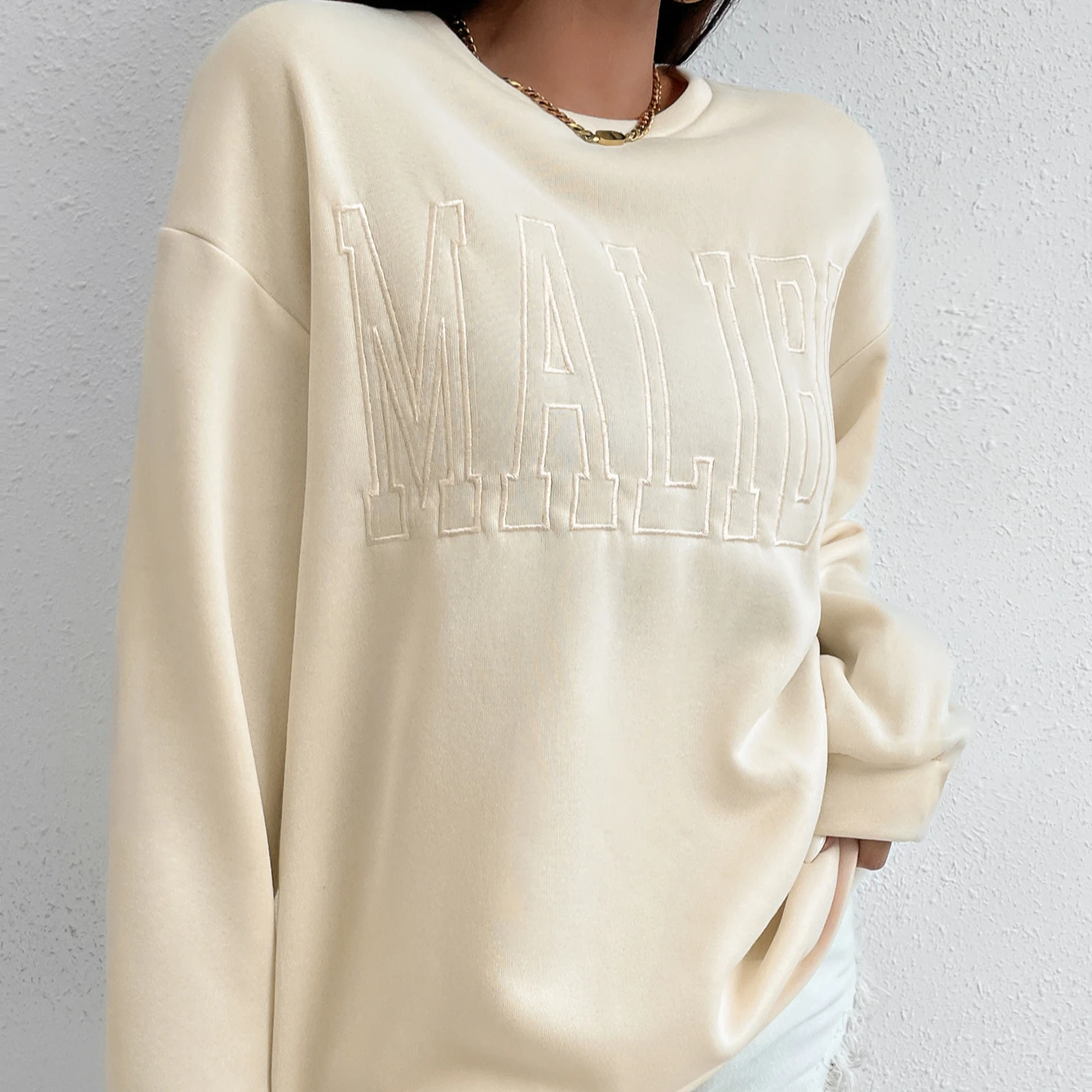 100% Cotton Luxury Streetwear Oversized Embroidered Jumper Sweater ...