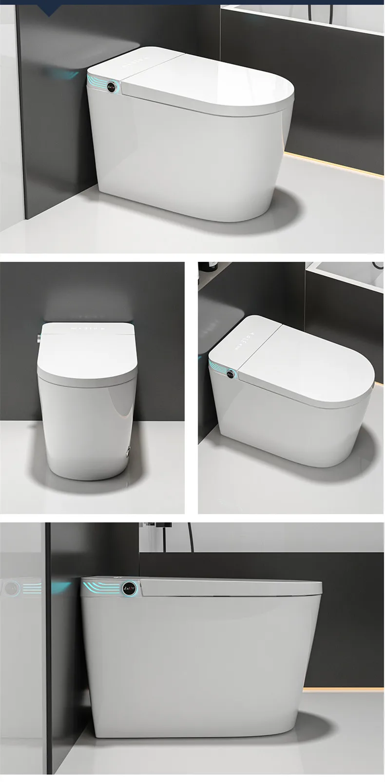One Piece Ceramic Intelligent Water Closet - Smart Toilet