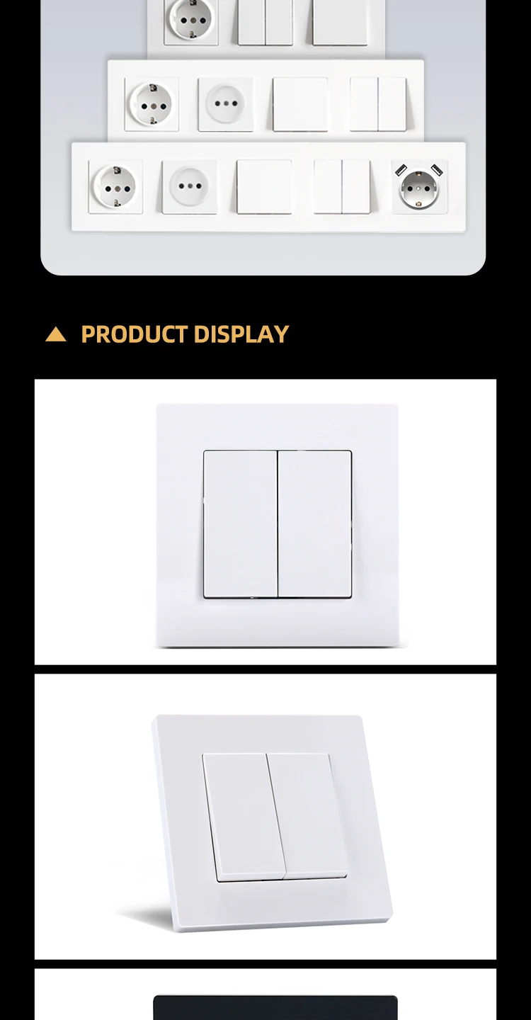 20 Years Warranty European 2 Gang 1 Way 2 Way EU Standard Switches and ...