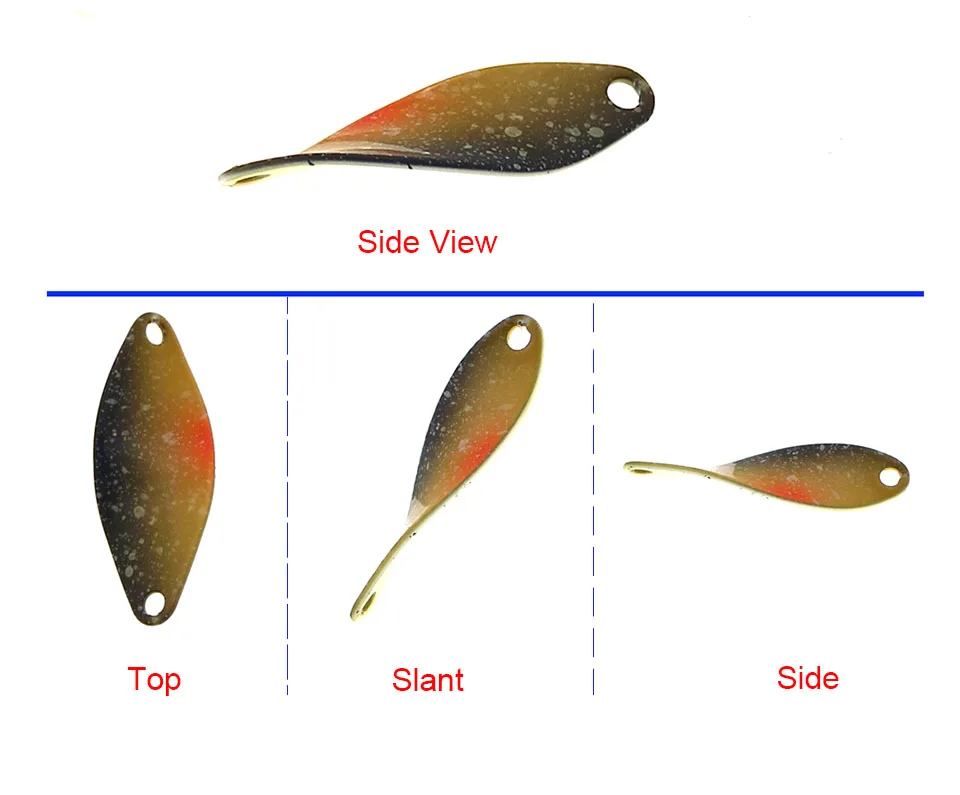 2.3g 2.8g Copper Twisted Fishing Trout Spoon UV Colors