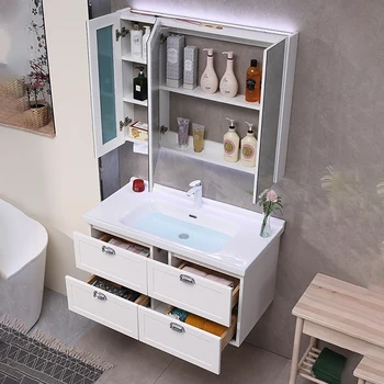 Hotel Small Vanity Hand Wash Basin Single Sink Bathroom Cabinet Solid ...