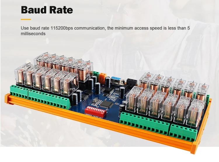 24-channel Rs485 Communication Modbus Rtu/232 Dc24v Relay Output Module ...