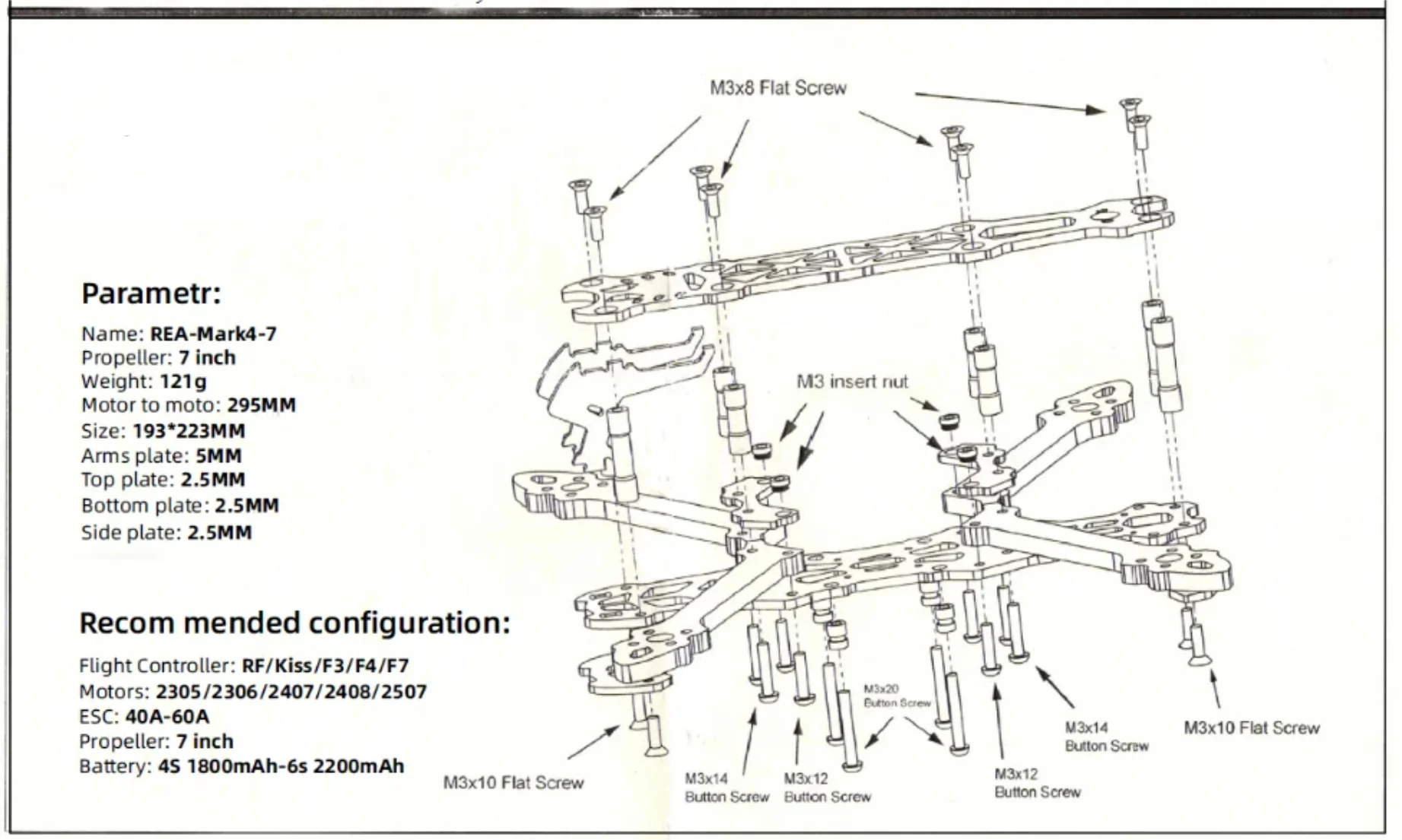 Mark4 7inch 295mm Readytosky Carbon Fiber Frame Kit Fpv Freeastyle Rc ...