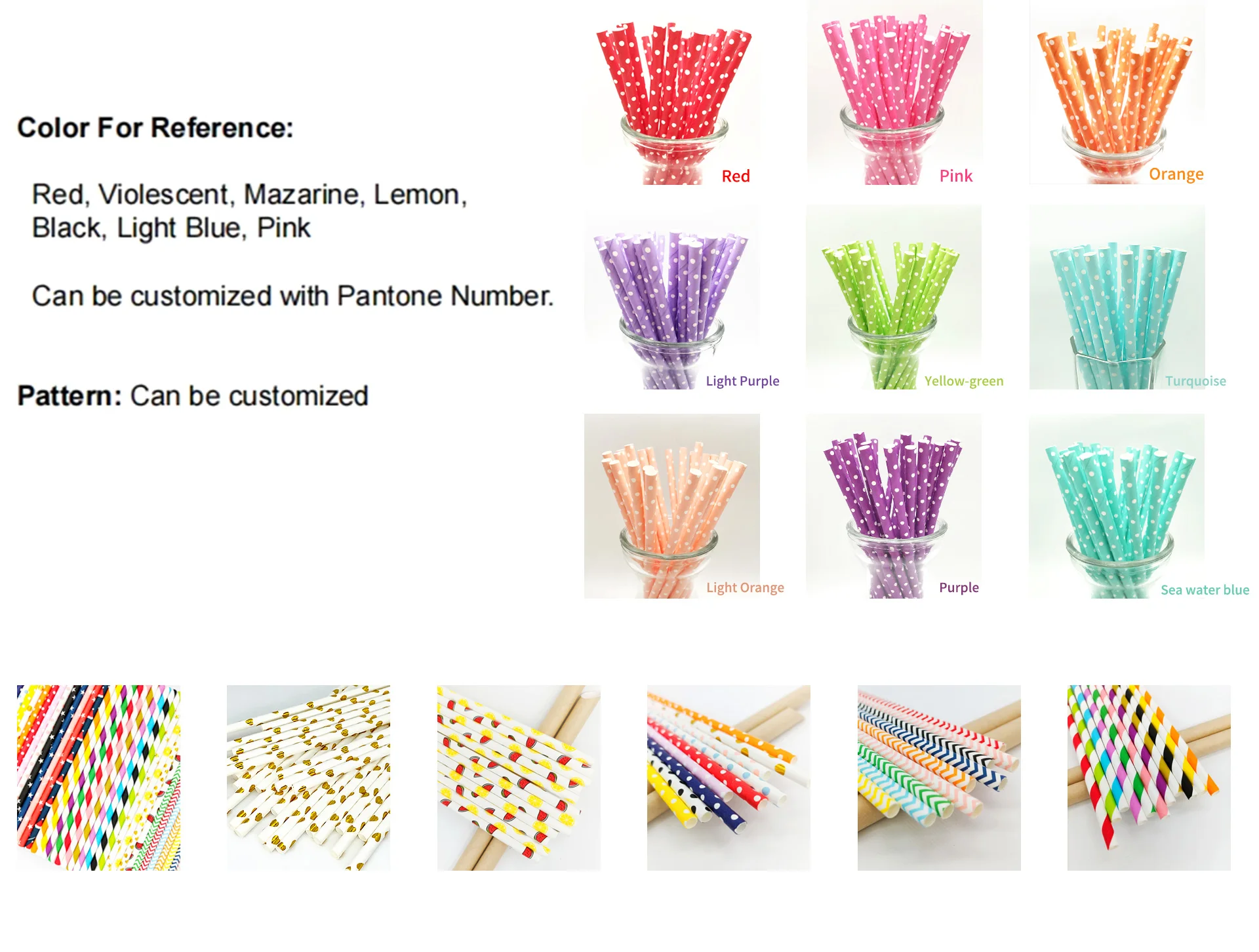 Disposable Biodegradable Paper Straw Colored Kraft Paper Straw for ...