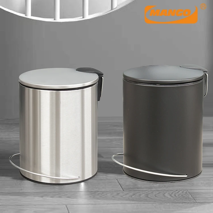 Metal Steel Foot Pedal Operated Dustbin Trash Can with Cover for ...
