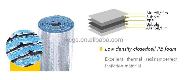 Flexible Foam Insulation Foam Board Roof Insulation Al / Closed-cell Epe Foam / Al 0.24 (m2 K/w ...