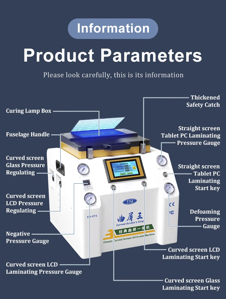 Yyd Oca Lamination Machine Vacuum Smart Pressure Regulating For Edge Lcd Glass Replacement - Buy ...