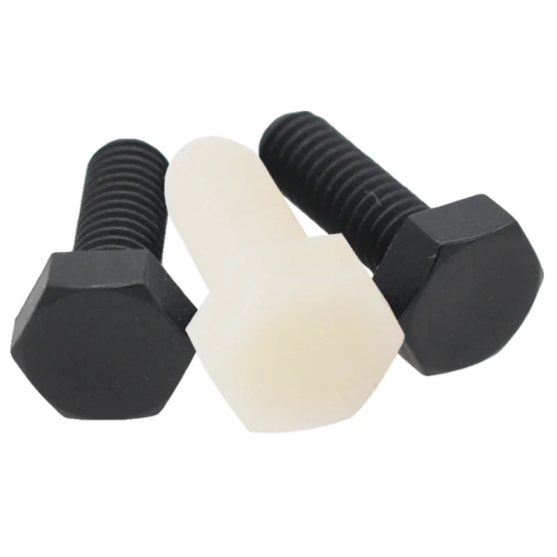 M3 M4 Nylon Plastic Material PA66 White Black Hex Bolt