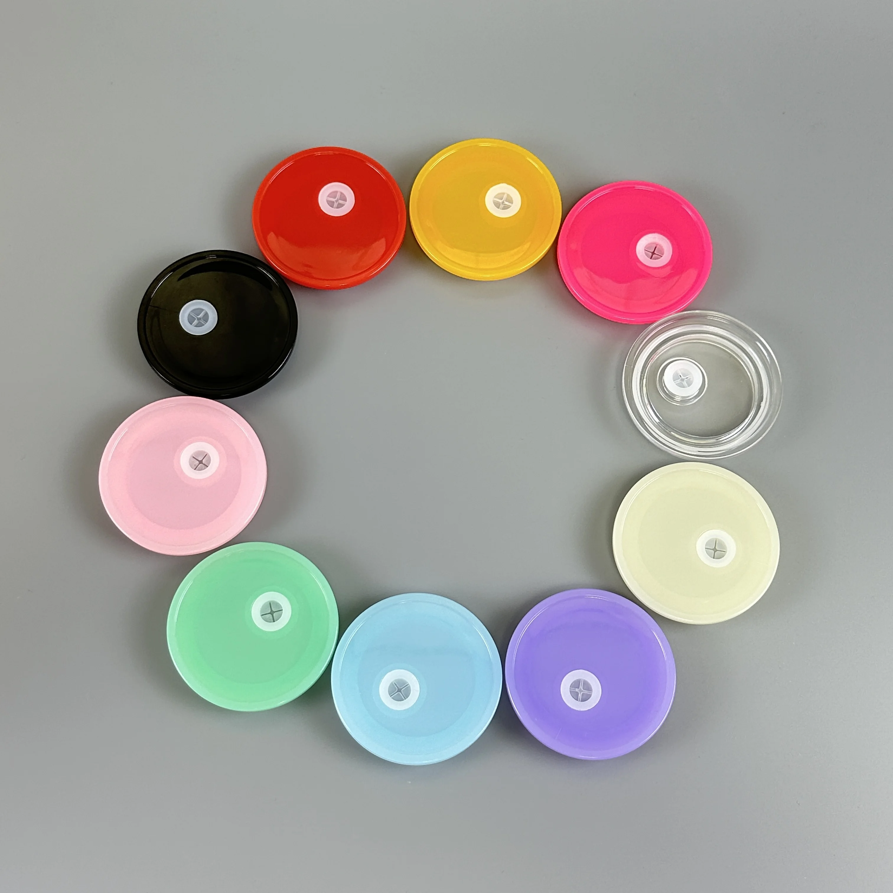 Bpa Free Mixed Color Red Black Acrylic Lids For 16oz Glass Can Leak ...