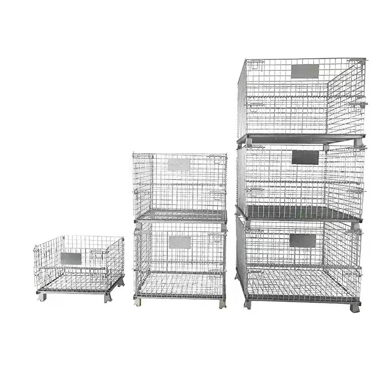 Lockable Stackable Metal Welded Wire Mesh Container Steel Storage Cage ...