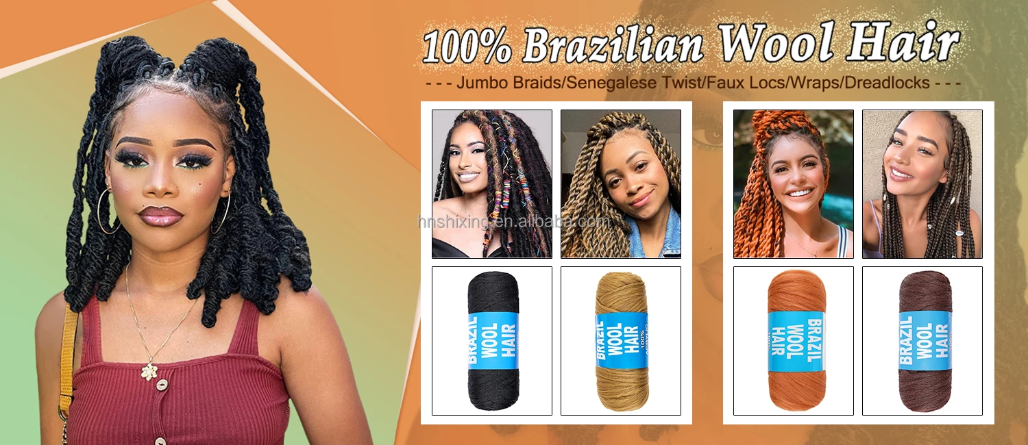 African Braids Knitting Hair Braids 70g/roll Natural Black Brazilian ...