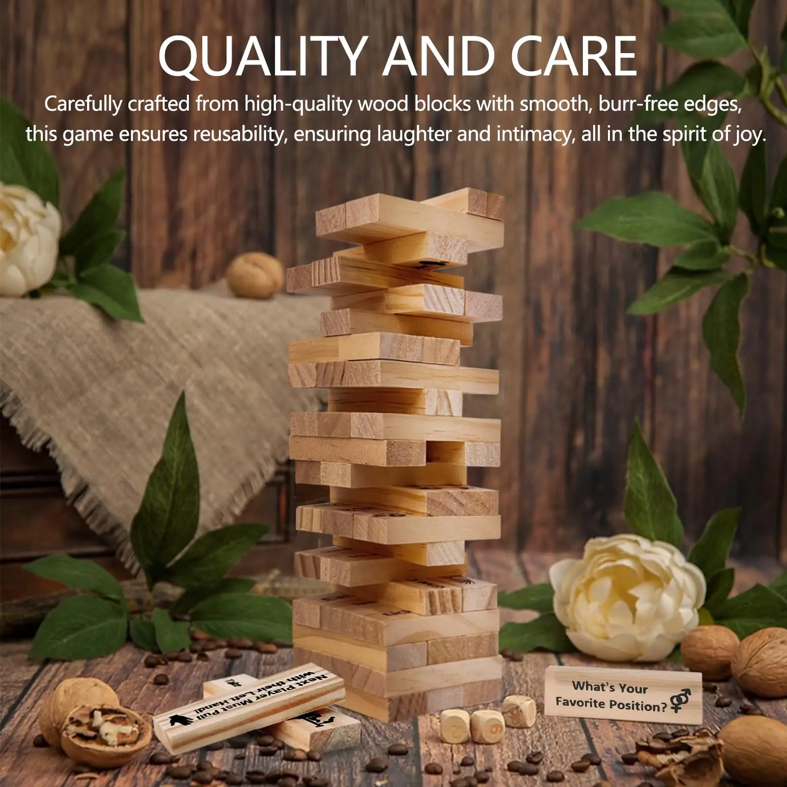 48pcs Game Sex Block Tumbling Wooden Tower Stacking Blocks Adult Erotica Party Sm