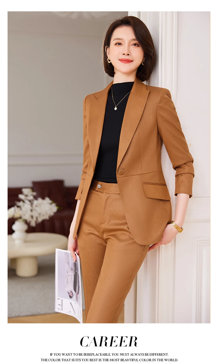 Oem Elegant Ladies Office Suit Uniforms 2 Piece Set Career Dresses Suit ...