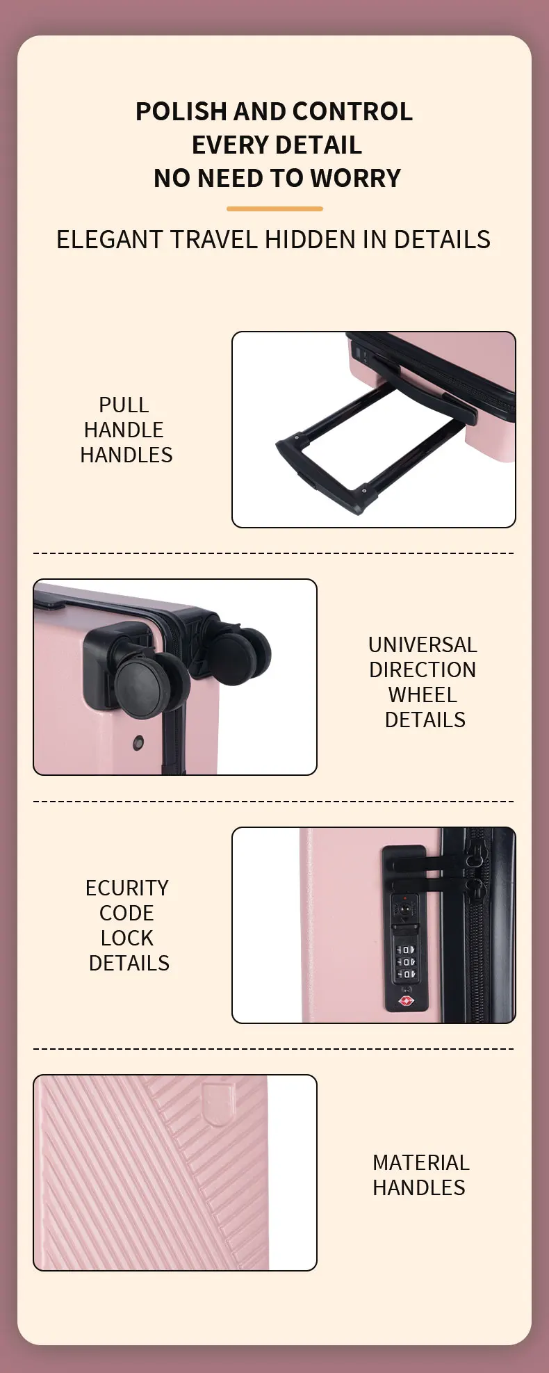 Waterproof Hard Shell Retractable Suitcase - PC Shiny Travel Trolley