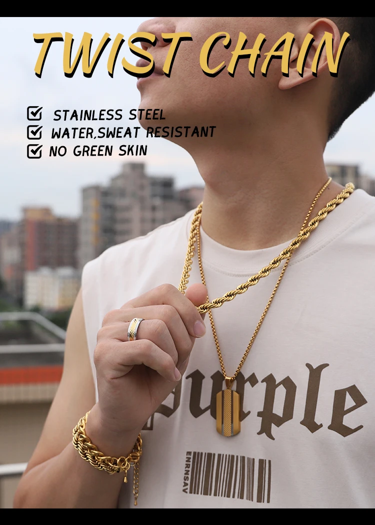 Custom Stainless Steel Necklace Wholesale 18k Gold Plated Stainless ...