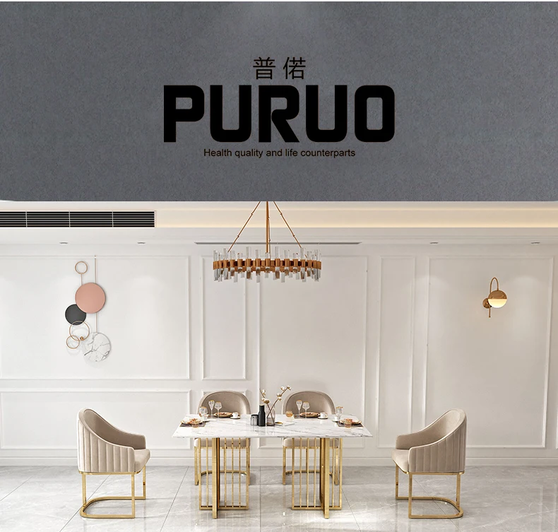 Modern Style Gold Dining Table With Chair Metal Base Stainless Steel ...