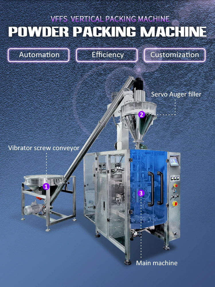 Automatic Vertical 1kg 2kg 5kg Flour Bakery Food Powder Filling Packing ...