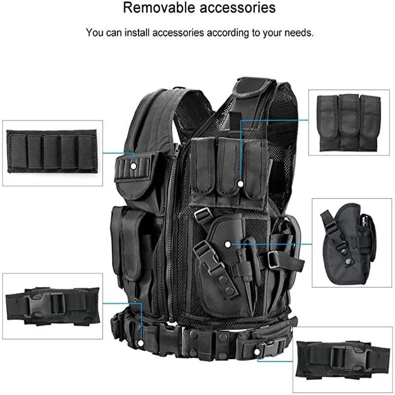 Custom Polyester Multifunctional Tactical Molle Vest Outdoor Combat ...