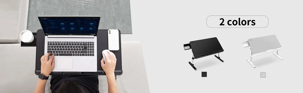 Adjustable Laptop Tray Table - Lap Desk Fits Up To 17-inch Laptop ...