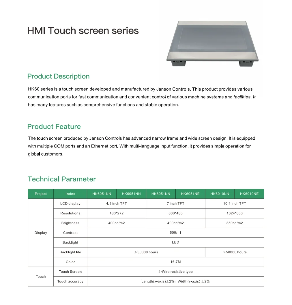 Touch Panel Hmi 7'' Interface De Pantalla Screen Touch Hk6071nn ...