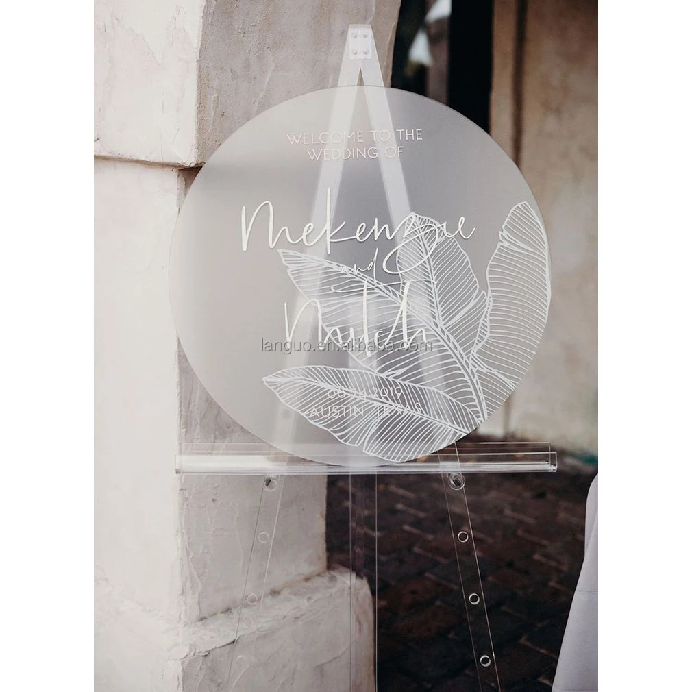 Clear Acrylic Welcome Sign Stand Large Front Door Rectangle Wedding ...