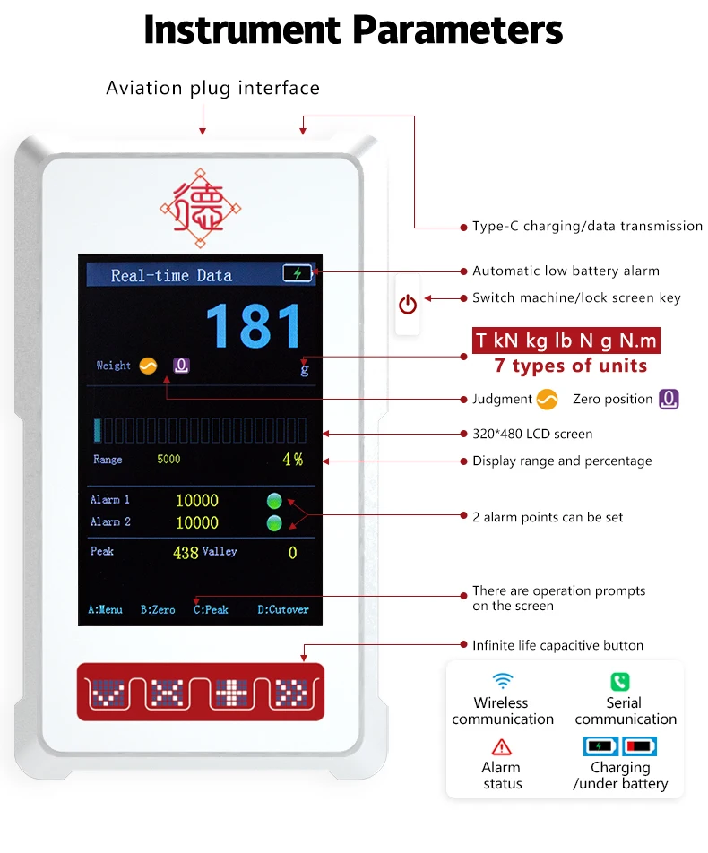 Digital Dynamometer Force Gauge - Portable Handheld Measuring ...