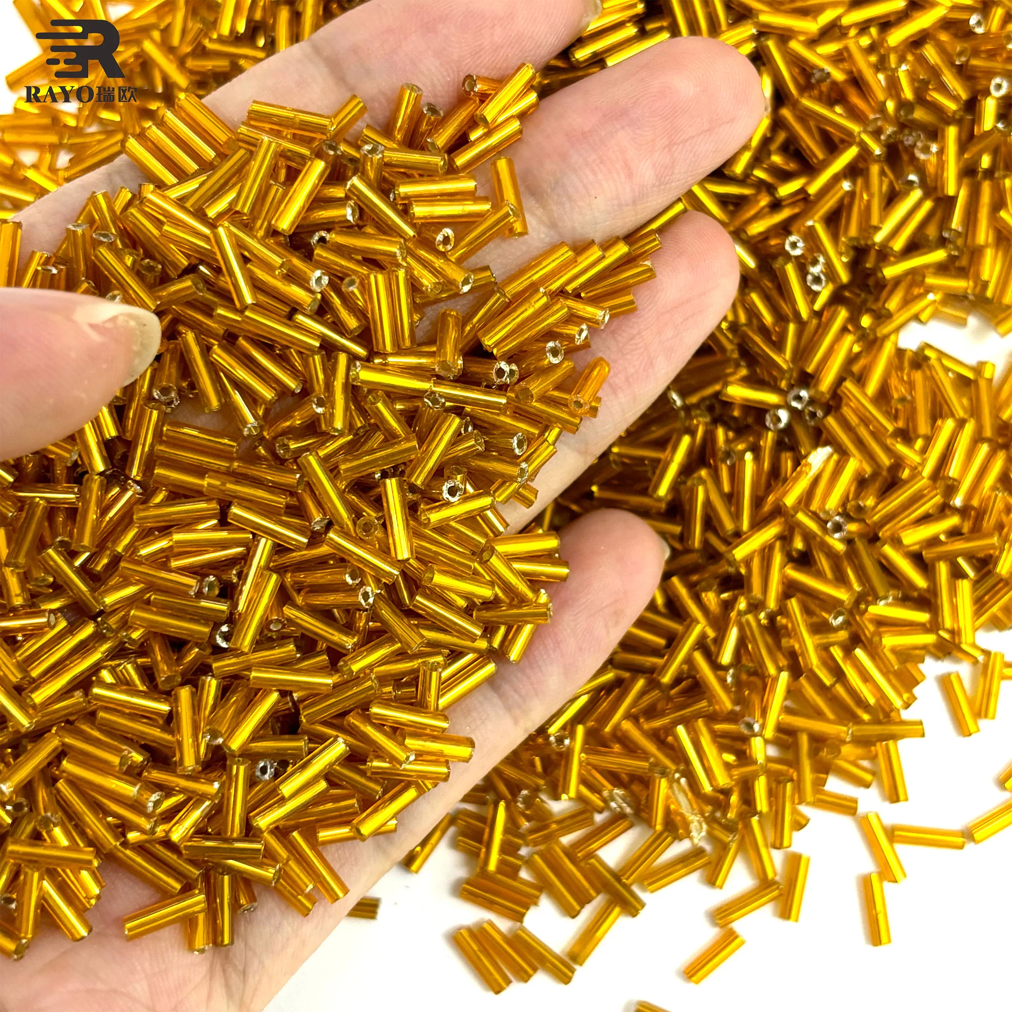 7MM Bulk Bag Round Holes Bugles - Colorful Crystal Glass Seeds