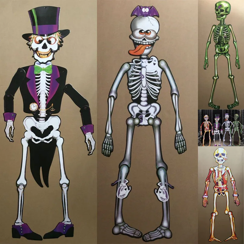 Pafu Halloween Hanging Wall Decoration Skull Decor Jointed Paper ...