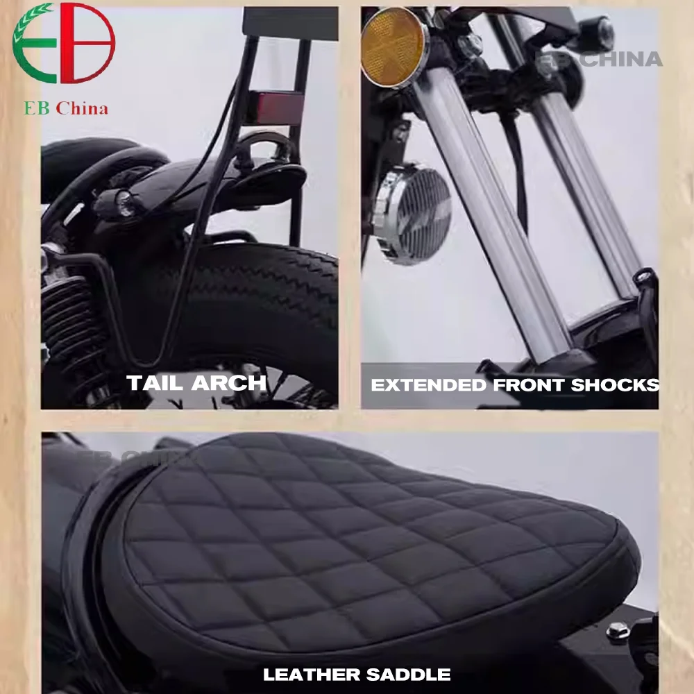150CC Gas Chopper Motorcycle - Retro Style Bike with Air-Cooled Engine ...