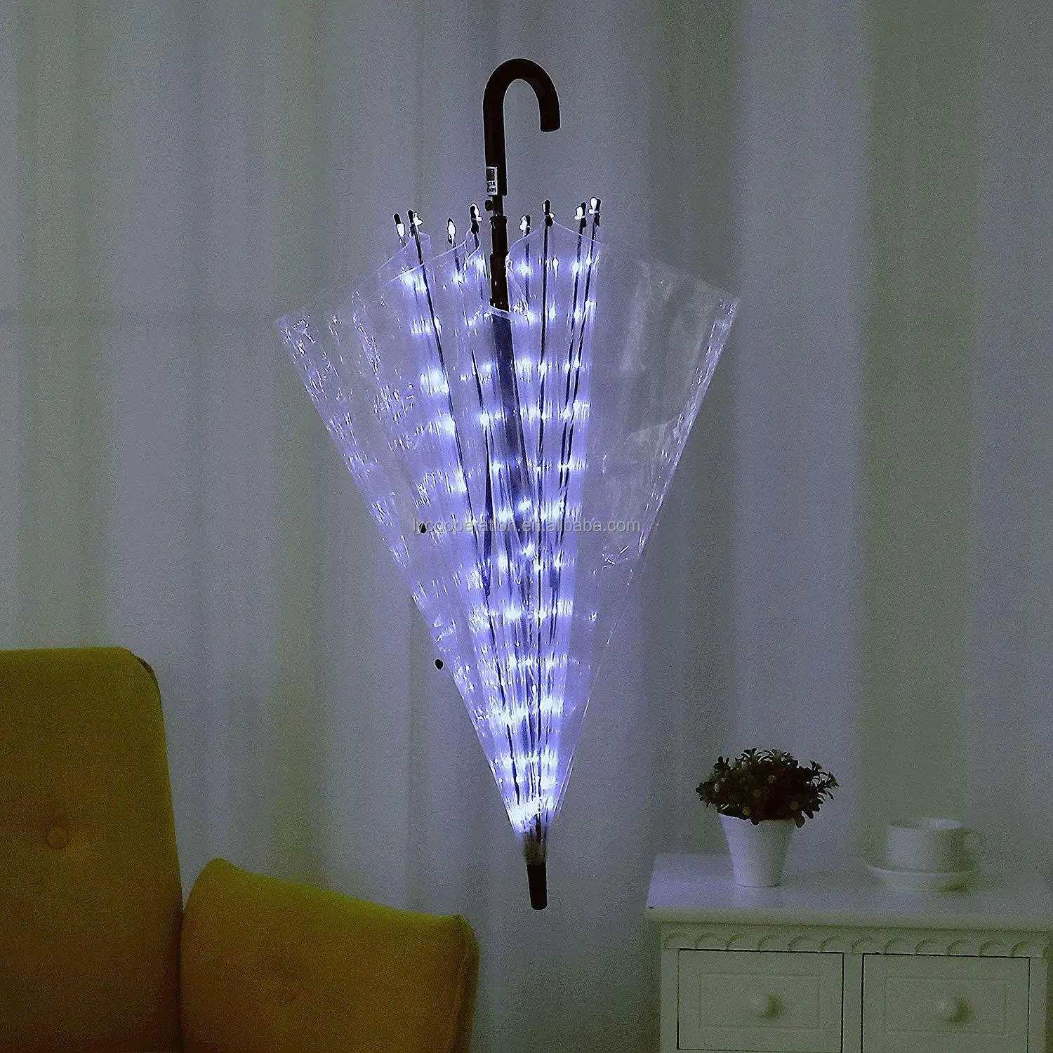 LED Lighted Umbrella 7 Colors Changing on Shaft Flash Light Golf ...