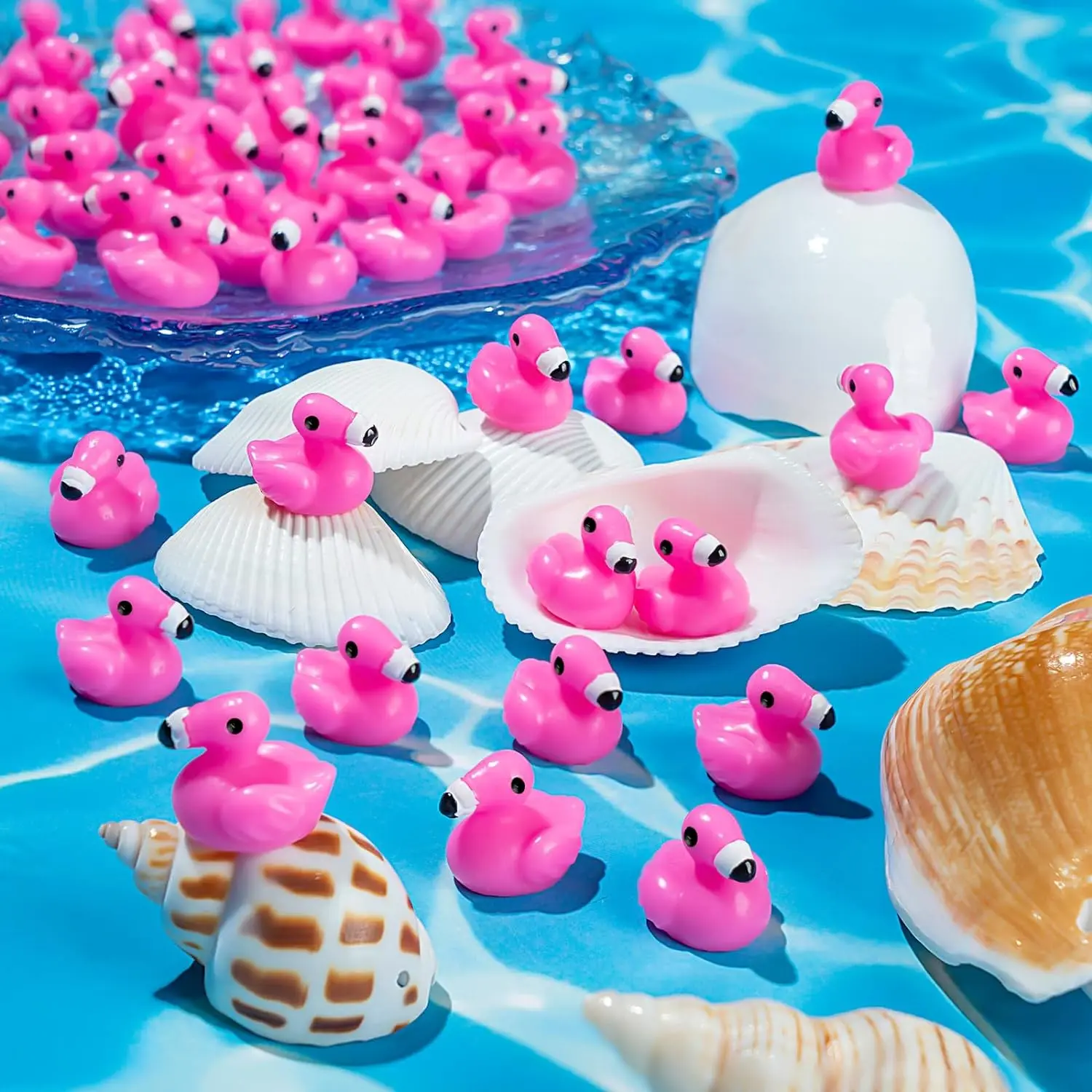 Mini Resin Pink Tiny Flamingo Ducks Figures Miniature for Doll House ...