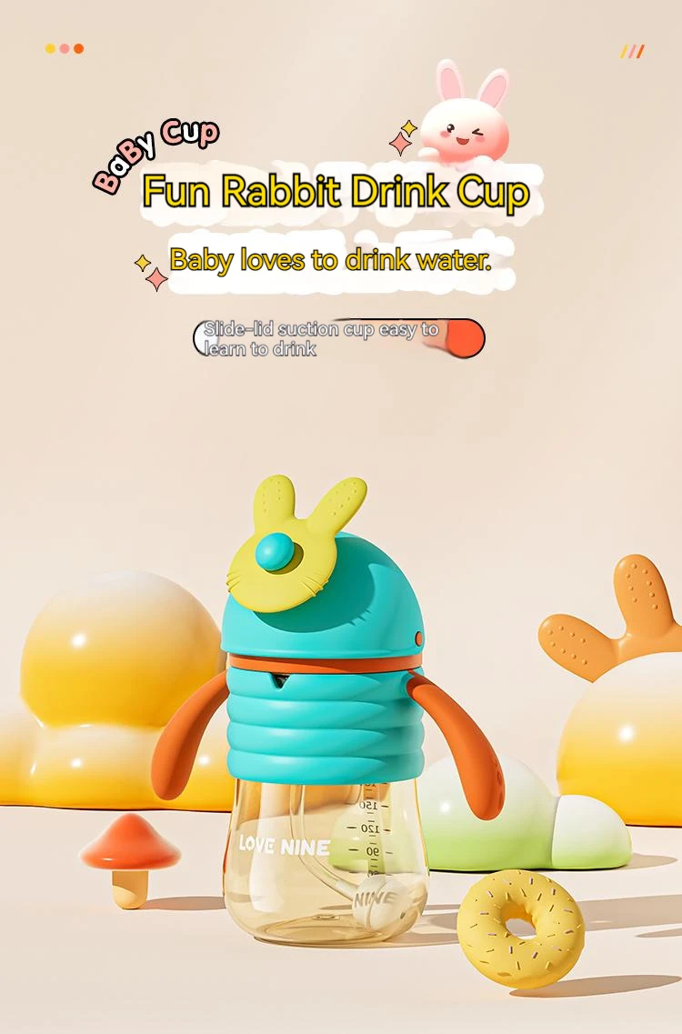 Wholesale Rabbit Baby Drinking Sippy Cup 300ml Pp Silicone Spill Proof ...