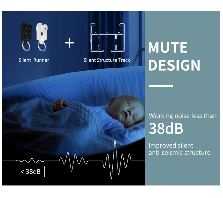 Electrophoresis Motorized Curtain Rail Trietex Aluminum Track For ...